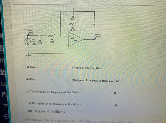 Solved 10 ko Vout DOA TL01 SEE (a) This is (Active or | Chegg.com