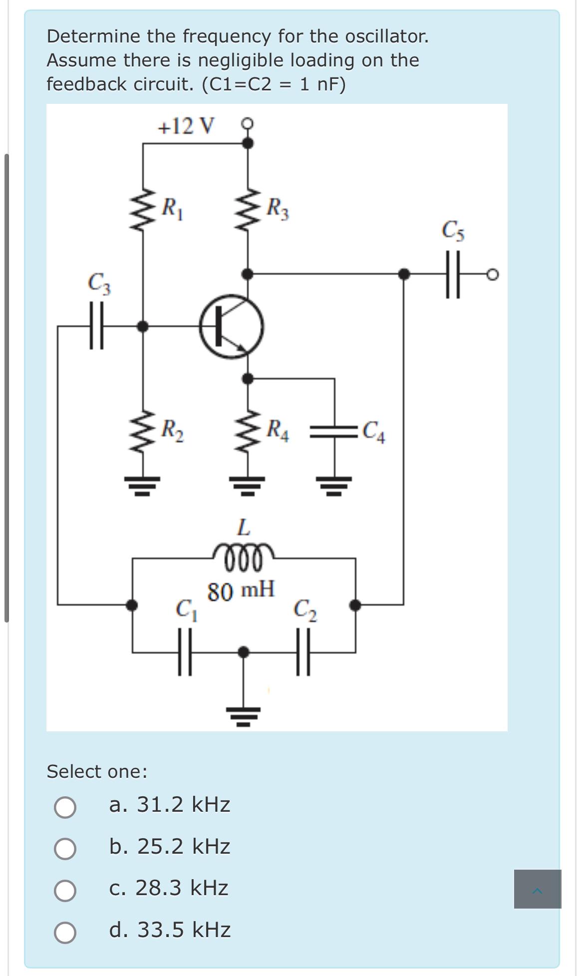 Solved Determine the frequency for the oscillator. Assume | Chegg.com