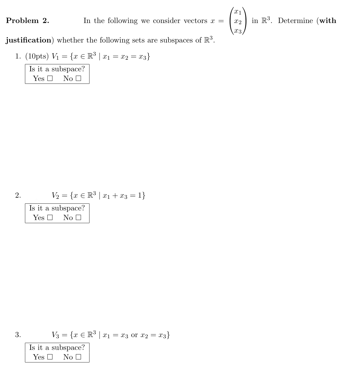 Solved Problem 2. ﻿In the following we consider vectors | Chegg.com
