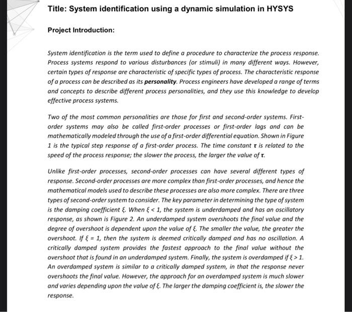 Title: System identification using a dynamic | Chegg.com