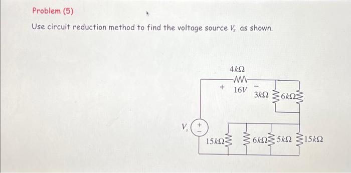 Solved Use circuit reduction method to find the voltage | Chegg.com