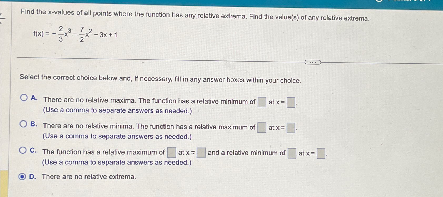 Solved Find the x-values of all points where the function | Chegg.com