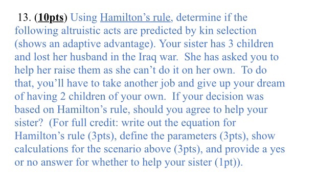 Solved 13. (10pts) Using Hamilton's rule, determine if the | Chegg.com