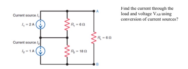 Solved Current source 1 1-A Find the current through the | Chegg.com