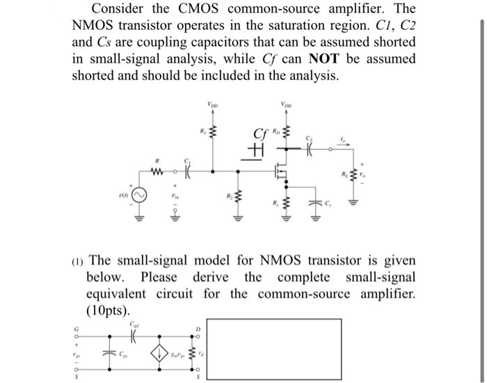 Solved Consider the CMOS common-source amplifier. The NMOS | Chegg.com