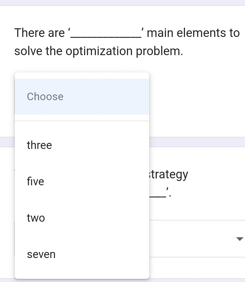 Solved There are '' ﻿main elements to solve the optimization | Chegg.com