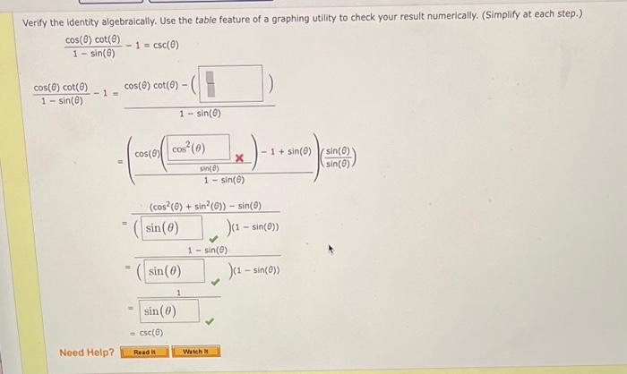 Solved Verify the identity. (Simplify at each step.) | Chegg.com