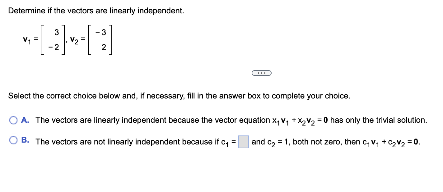 Determine if the vectors are linearly | Chegg.com