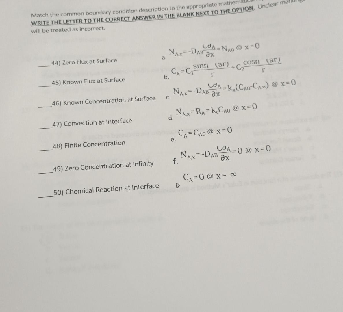 Solved Match the common boundary condition description to | Chegg.com