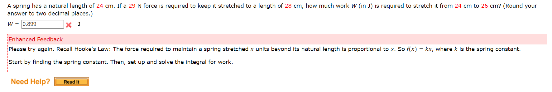 Solved answer to two decimal places.)W=]Enhanced | Chegg.com