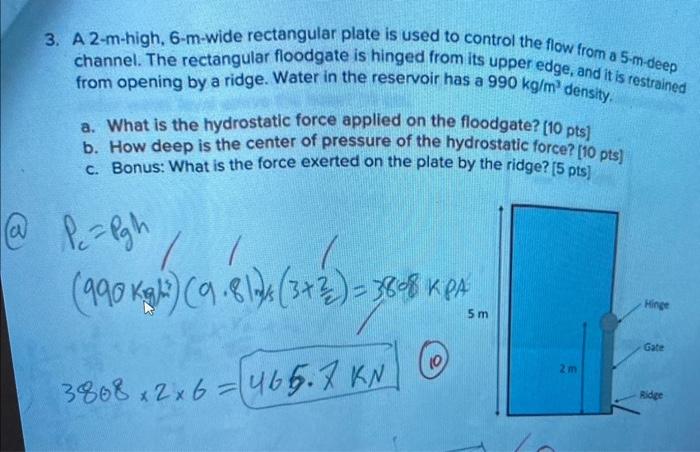 Solved 3. A 2 -m-high, 6-m-wide rectangular plate is used to | Chegg.com