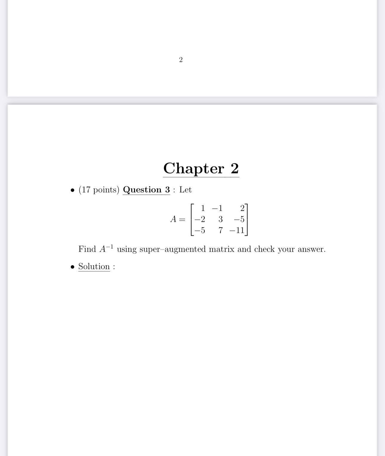 Solved 2Chapter 2(17 ﻿points) ﻿Question 3 ﻿: | Chegg.com
