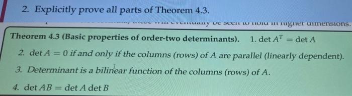 Solved 2. Explicitly prove all parts of Theorem 4.3. Cruany | Chegg.com