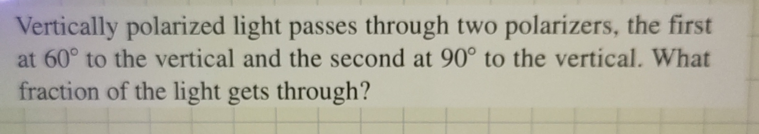 Solved Vertically polarized light passes through two | Chegg.com