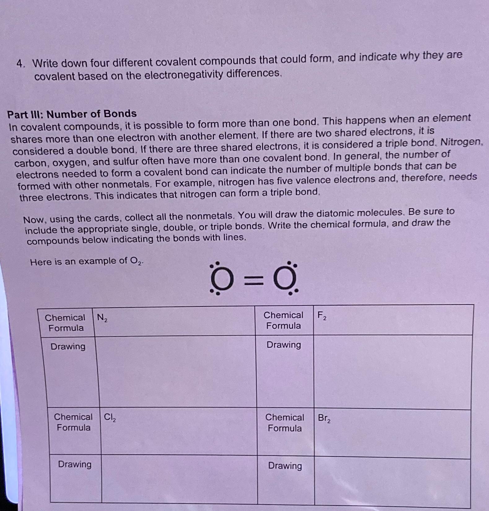 Solved Write down four different covalent compounds that | Chegg.com