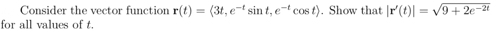 Solved Consider The Vector Function