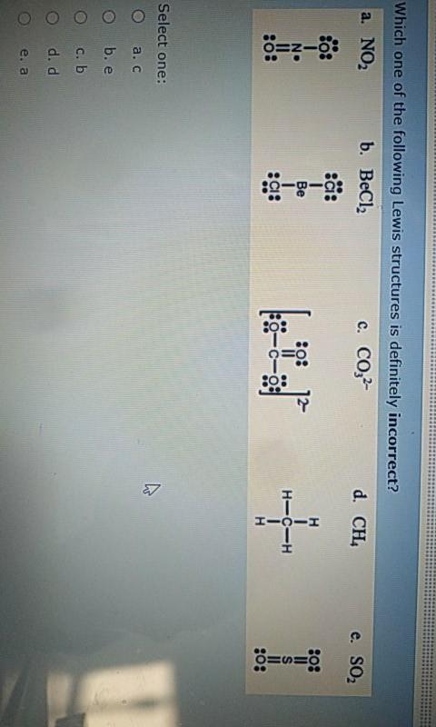 Solved Which one of the following Lewis structures is | Chegg.com