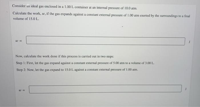 Solved Consider an ideal gas enclosed in a 1.00 L container | Chegg.com