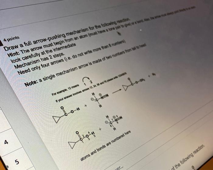 Solved 4 points Draw a full arrow-pushing mechanism for the | Chegg.com