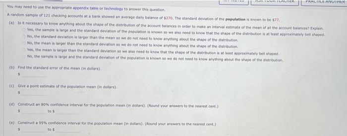 Solved A randem sample of 121 checking accounts at a bank | Chegg.com