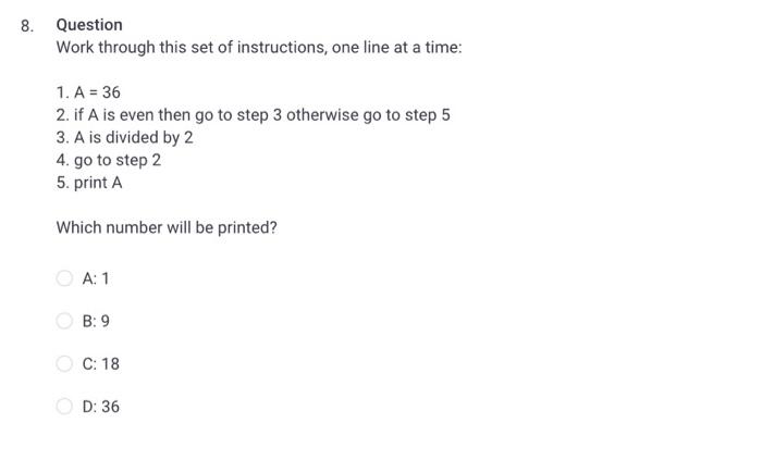 Solved Question Work through this set of instructions, one | Chegg.com