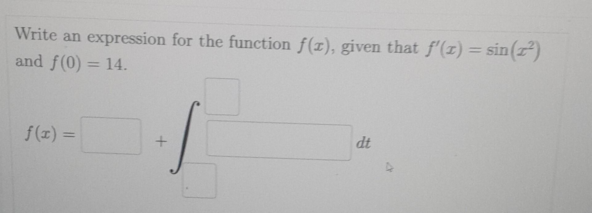Solved Write an expression for the function f(x), given that | Chegg.com