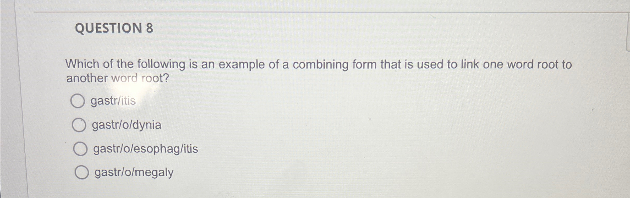 Solved QUESTION 8Which of the following is an example of a | Chegg.com