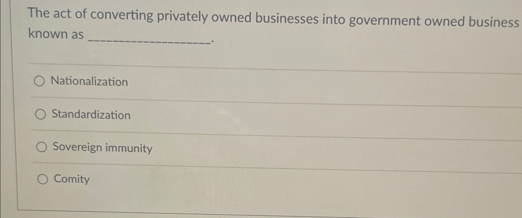 Solved The act of converting privately owned businesses into | Chegg.com