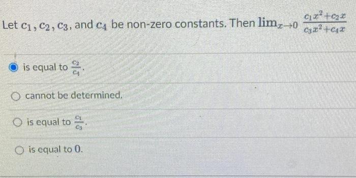 Solved ₁x²+₂x Let C₁, C2, C3, and c4 be non-zero constants. | Chegg.com