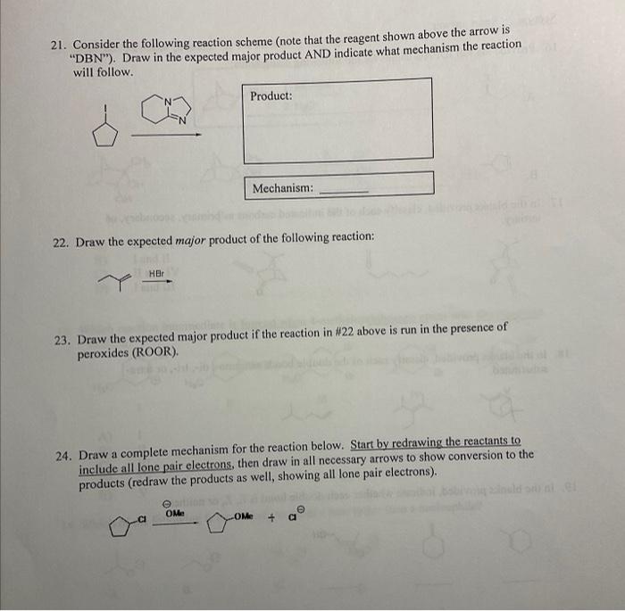 Solved 21. Consider the following reaction scheme (note that | Chegg.com
