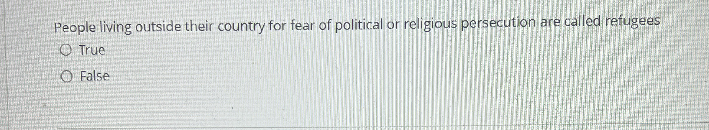 Solved People living outside their country for fear of | Chegg.com