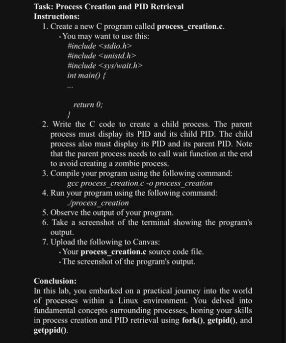 Solved Lab 2: Introduction to Processes Objective: In this | Chegg.com Solved Lab 2: Introduction to Processes Objective: In this | Chegg.com