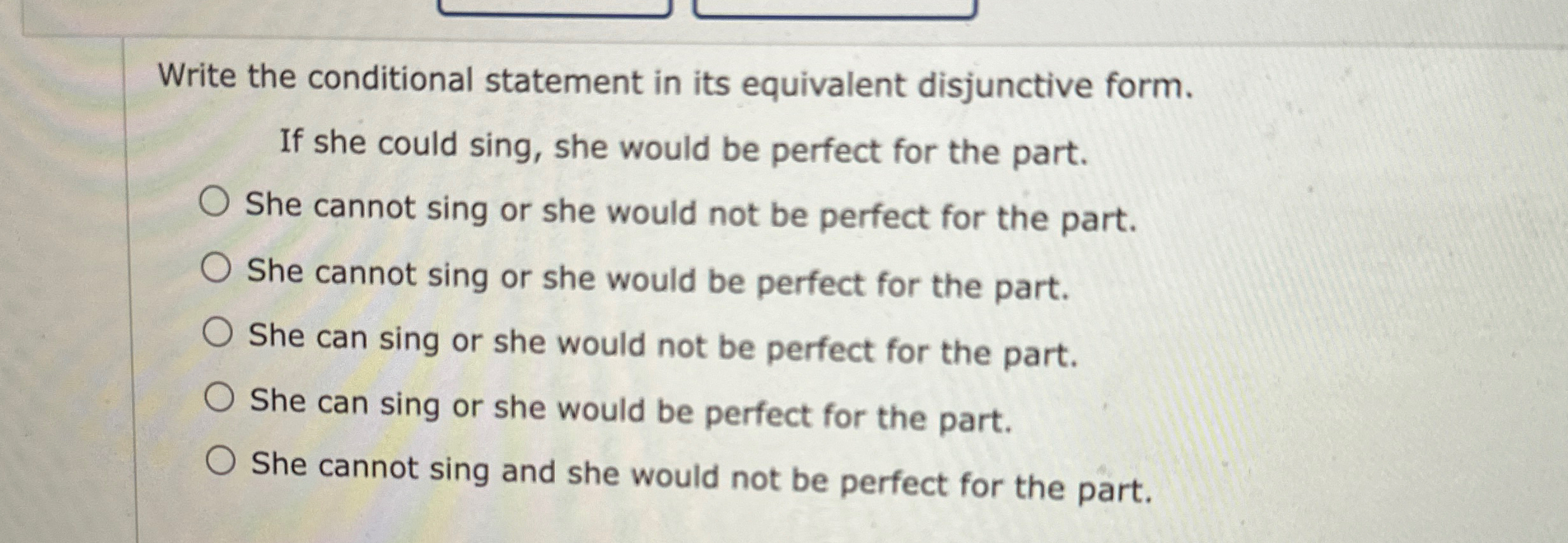 Solved Write the conditional statement in its equivalent | Chegg.com