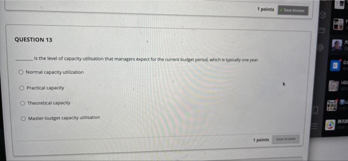 Solved QUESTION 13 is the level of capacity utilisation that | Chegg.com