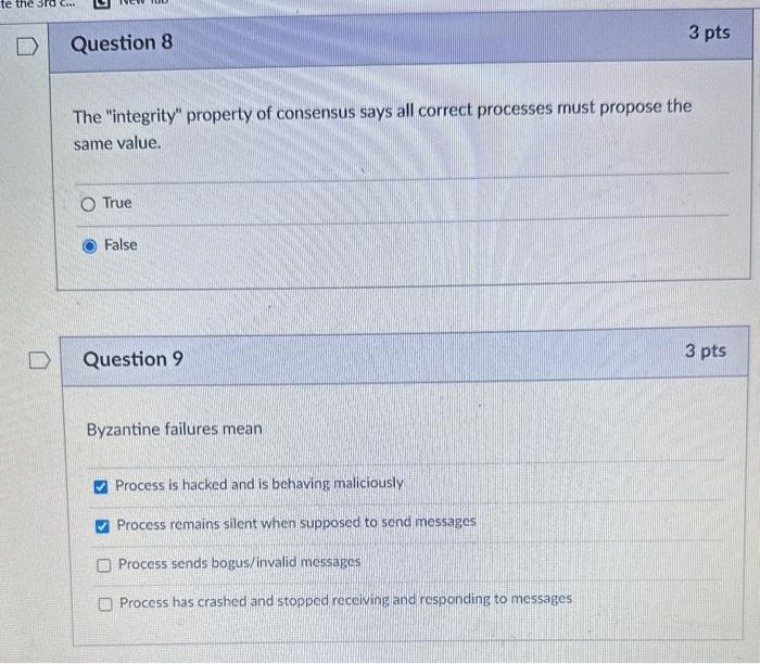 Solved The "integrity" property of consensus says all | Chegg.com
