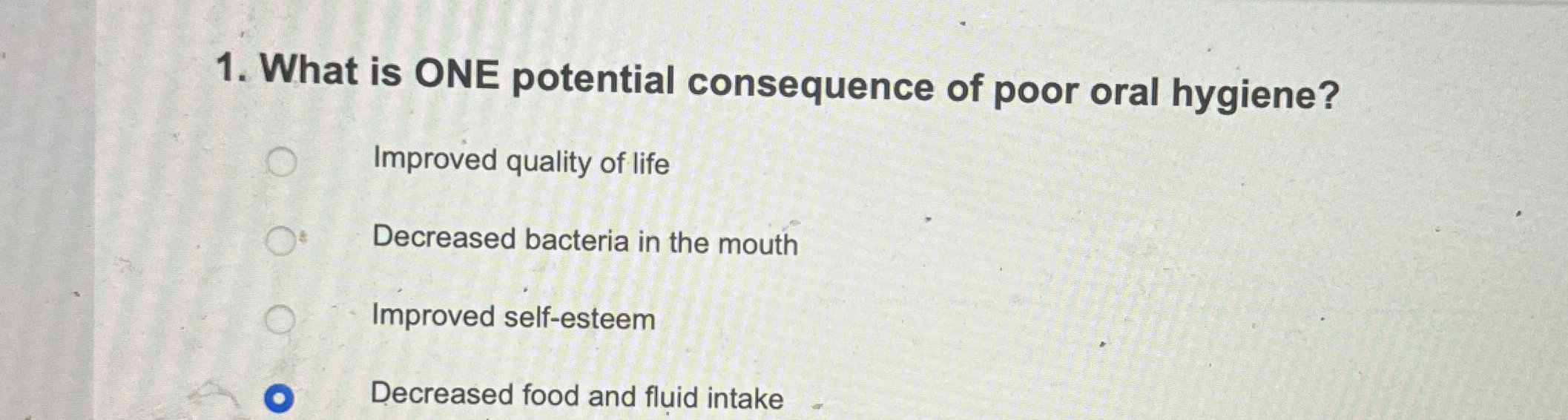 Solved What is ONE potential consequence of poor oral | Chegg.com