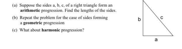 Solved (a) Suppose the sides a, b, c, of a right triangle | Chegg.com