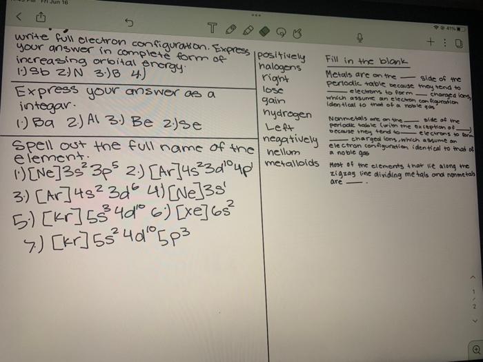 Solved Write Full Electron Configuration Express Your