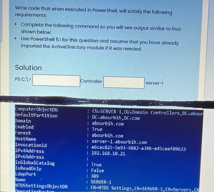 Solved Write Code That When Executed In Powershell Will 5024