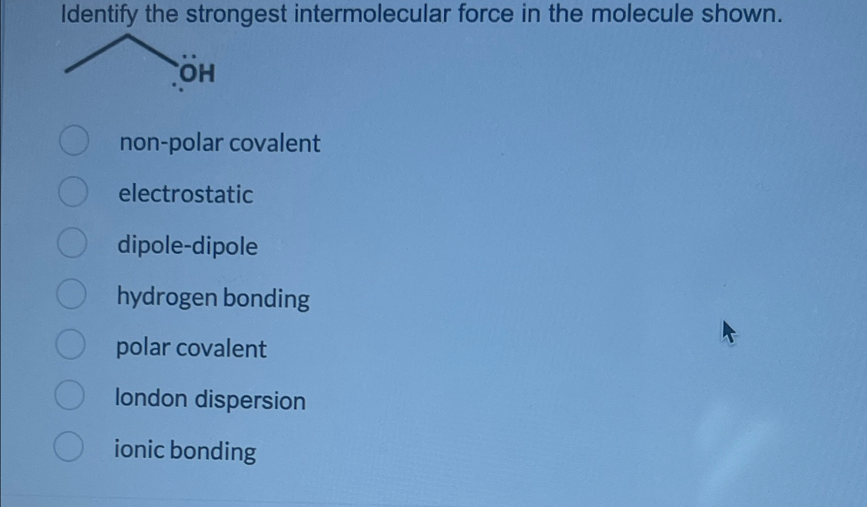 Identify The Strongest Intermolecular Force In The