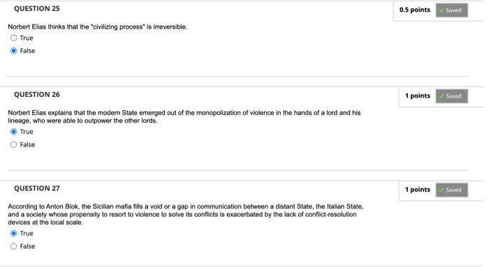 Norbert Elias thinks that the "civilizing process" is | Chegg.com