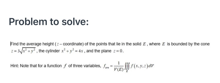 Solved Problem to solve: Find the average height (2 - | Chegg.com