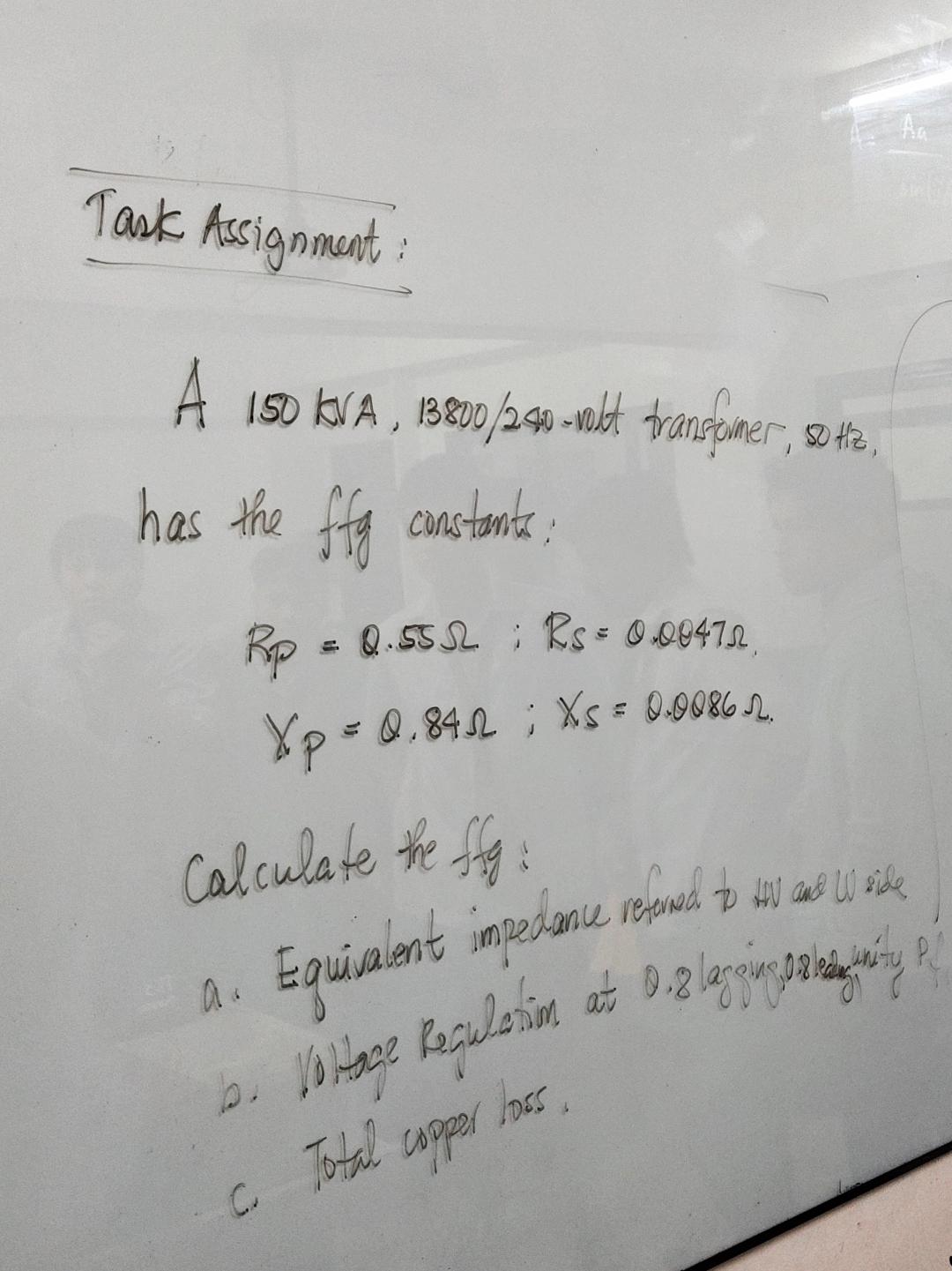 Solved Task Assignment:A 150kVA,13800240-volt transformer, | Chegg.com
