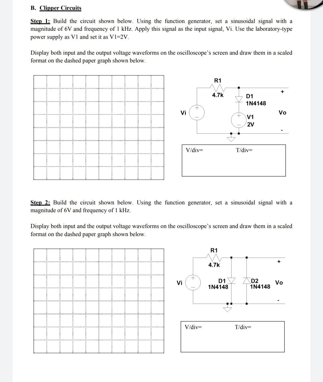 Solved EXPERIMENT 1 Diode Applications: Rectifiers, Clippers | Chegg.com