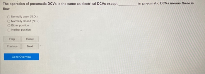 Solved in pneumatic DCVs means there is The operation of | Chegg.com