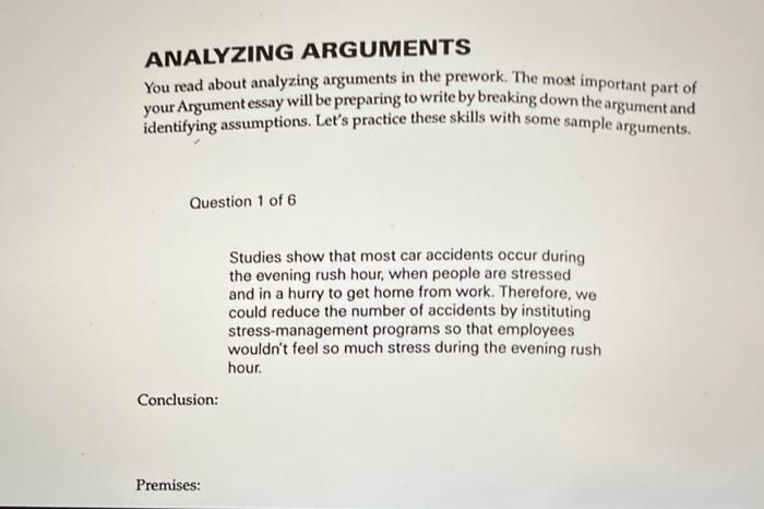 Analyzing Arguments You Read About Analyzing