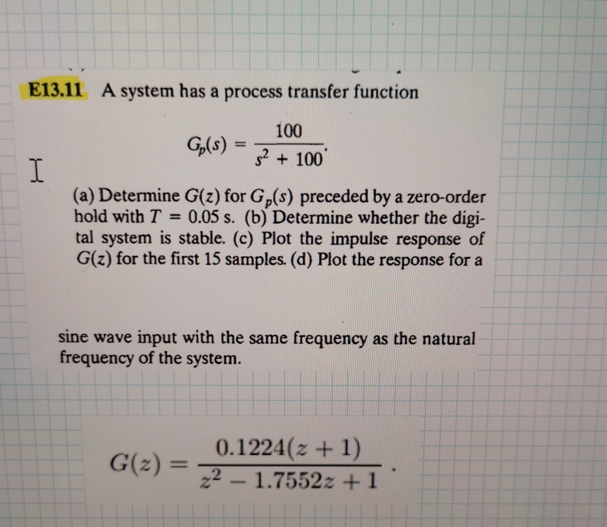 Solved How do I plot the impulse response and the sine wave | Chegg.com