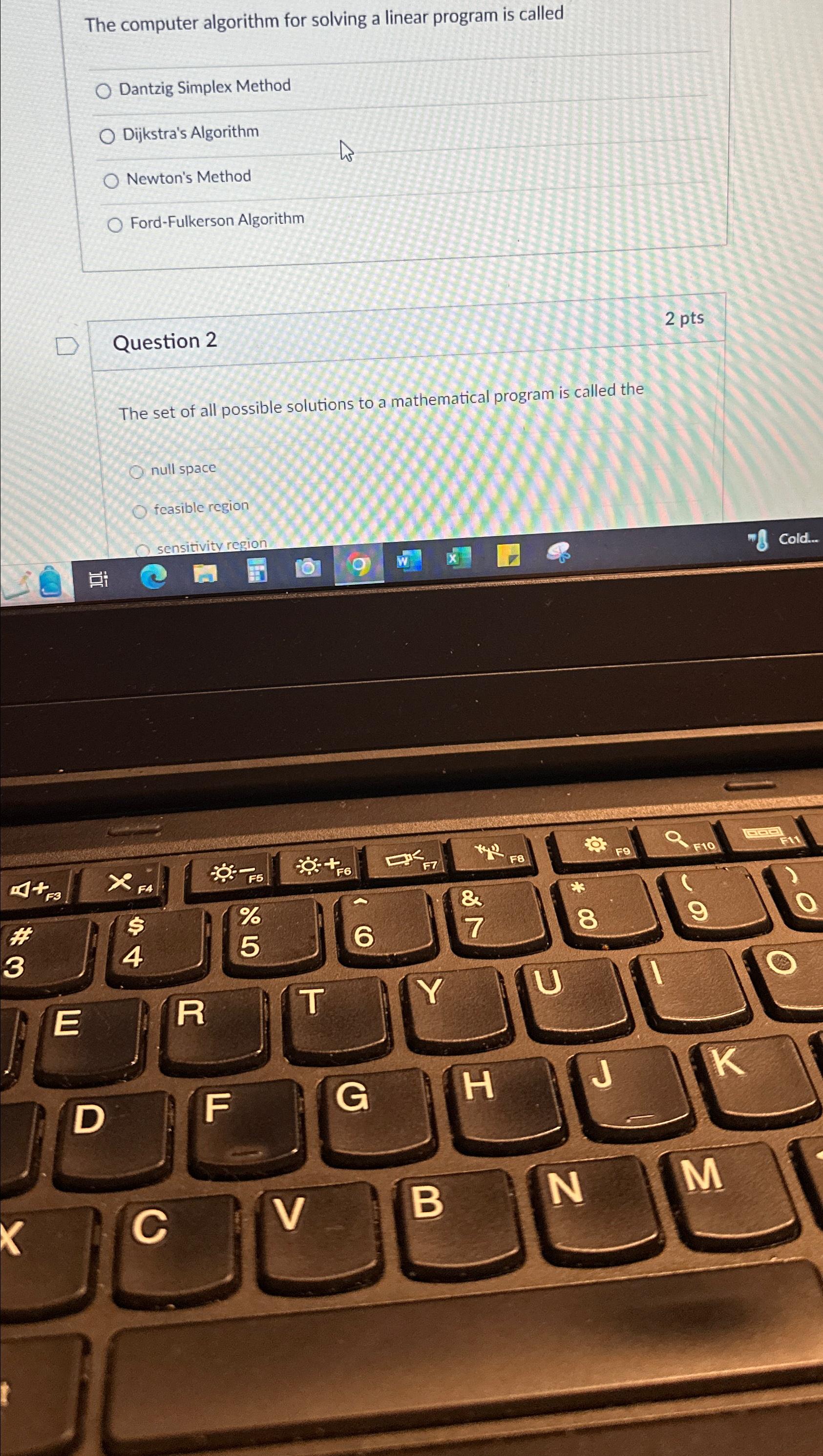 Solved The computer algorithm for solving a linear program | Chegg.com