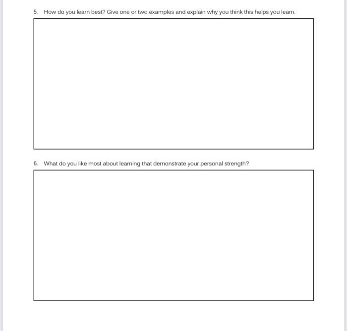 Solved 5. How do you learn best? Give one or two examples | Chegg.com