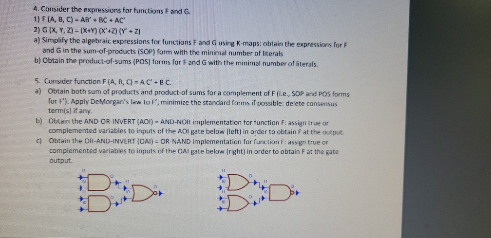 Solved 4. Consider the expressions for functions F and G. 1) | Chegg.com